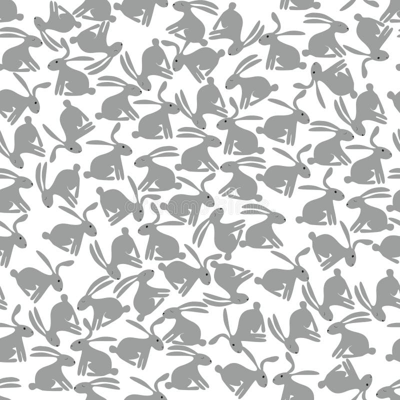 Seamless Pattern with Rabbits. Stock Vector - Illustration of ...