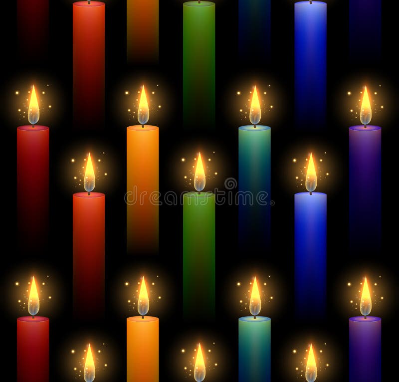 Set of Red Candles of Different Lengths. Stock Vector - Illustration of ...