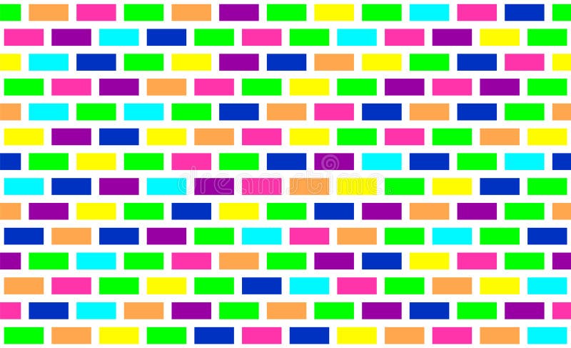 Seamless Pattern. Rainbow Colorful Brick Background Stock Vector ...