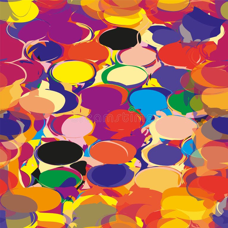 Seamless Pattern with Rainbow Grunge Intersecting Ovals Stock Vector ...