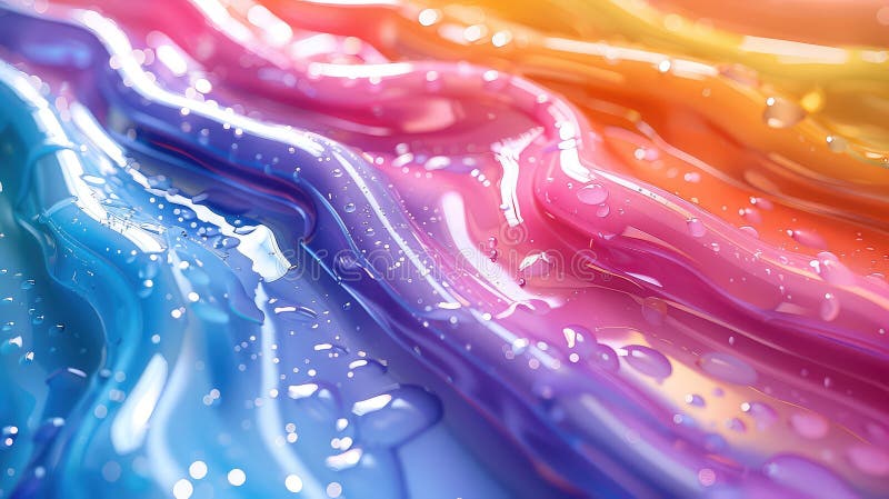 Seamless Pattern of Rainbow Liquid Pastel Waves - a Vibrant Display of ...