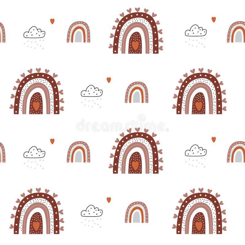 Seamless Pattern with Rainbow. Vector Illustration Stock Vector ...