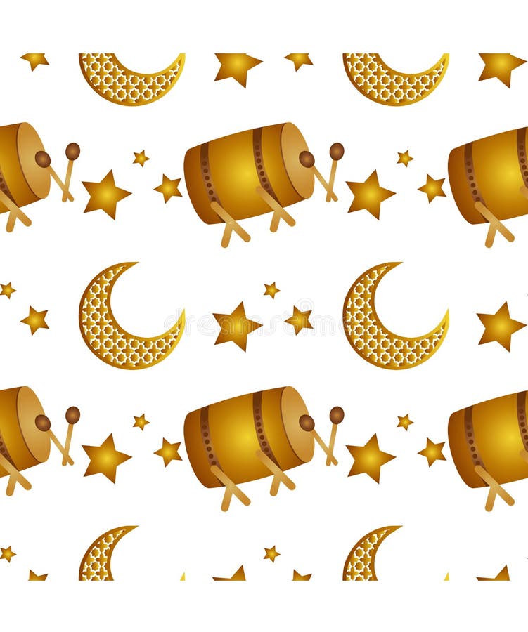 Seamless Pattern with Ramadan Theme Stock Vector - Illustration of ...