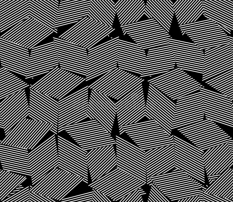 Seamless Pattern with Random Black Segments(rhombus), Modern Stylish ...