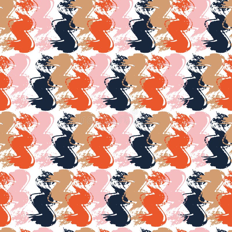 Seamless Pattern of Random Brush Strokes. Ornament of Abstract Texture ...