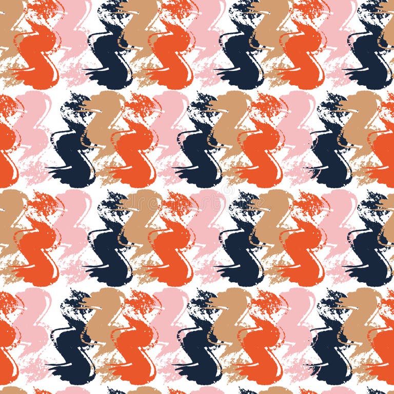 Seamless Pattern of Random Brush Strokes. Ornament of Abstract Texture ...