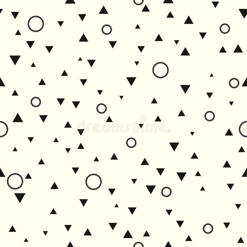 Seamless Pattern with Random Colored Triangles, Rings. Repeating ...