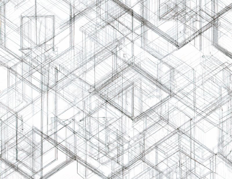 Seamless Pattern with Random Intersecting Squares and Cubes Stock Photo ...