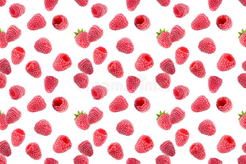 Seamless Pattern with Raspberries on a White Background Stock Photo ...