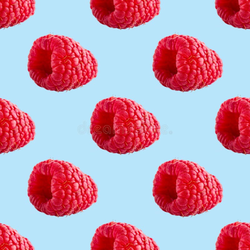 Seamless Pattern with Raspberry. Berries Abstract Background. Raspberry ...