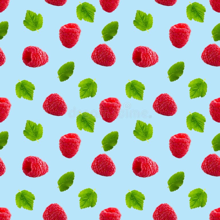 Seamless Pattern with Raspberry. Berries Abstract Background. Raspberry ...