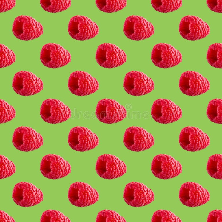 Seamless Pattern with Raspberry. Berries Abstract Background. Raspberry ...