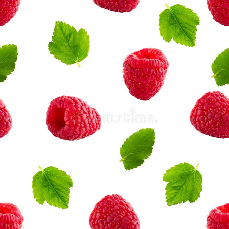 Seamless Pattern with Raspberry. Berries Abstract Background. Raspberry ...