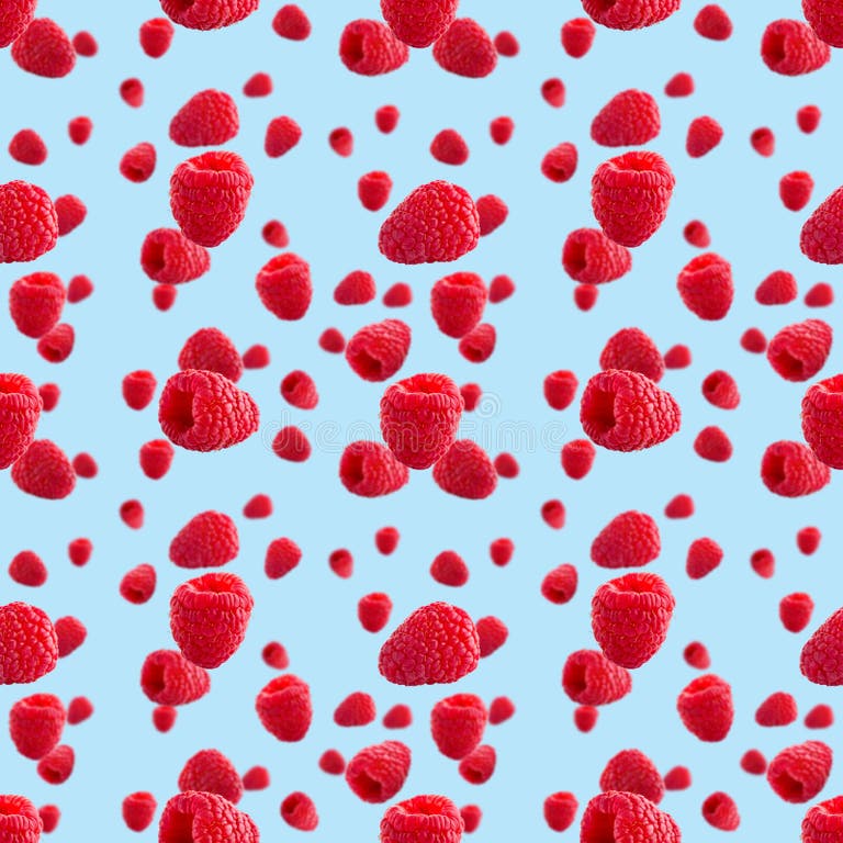Seamless Pattern with Raspberry. Berries Abstract Background. Raspberry ...