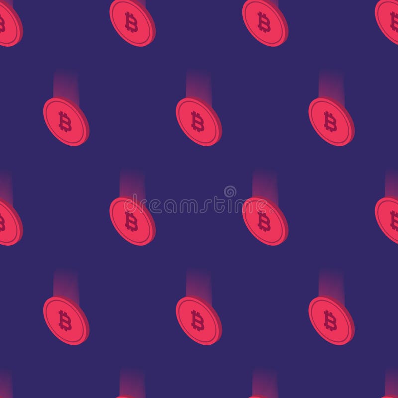 Seamless Pattern with Realistic Bitcoins Falling Down Crypto Currency Mining Concept Vector ...