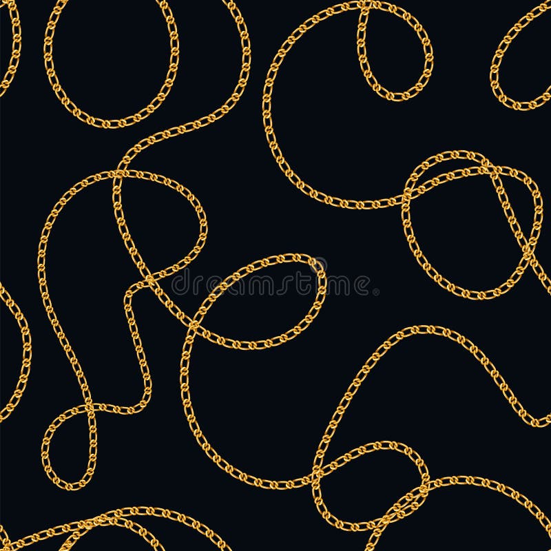 Seamless Pattern with Realistic Golden Chain for Fabric Design. Perfect ...