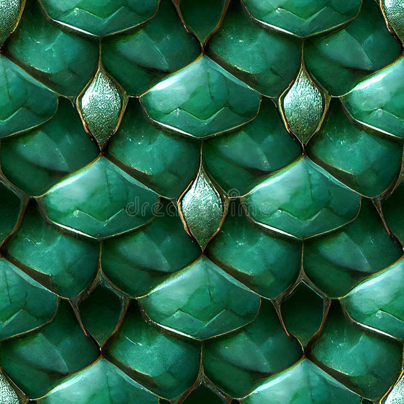 Seamless Pattern of Realistic Green Dragon Scales 3d Rendering Stock ...