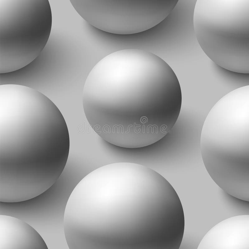 Seamless Pattern with Realistic Grey Spheres Stock Vector ...
