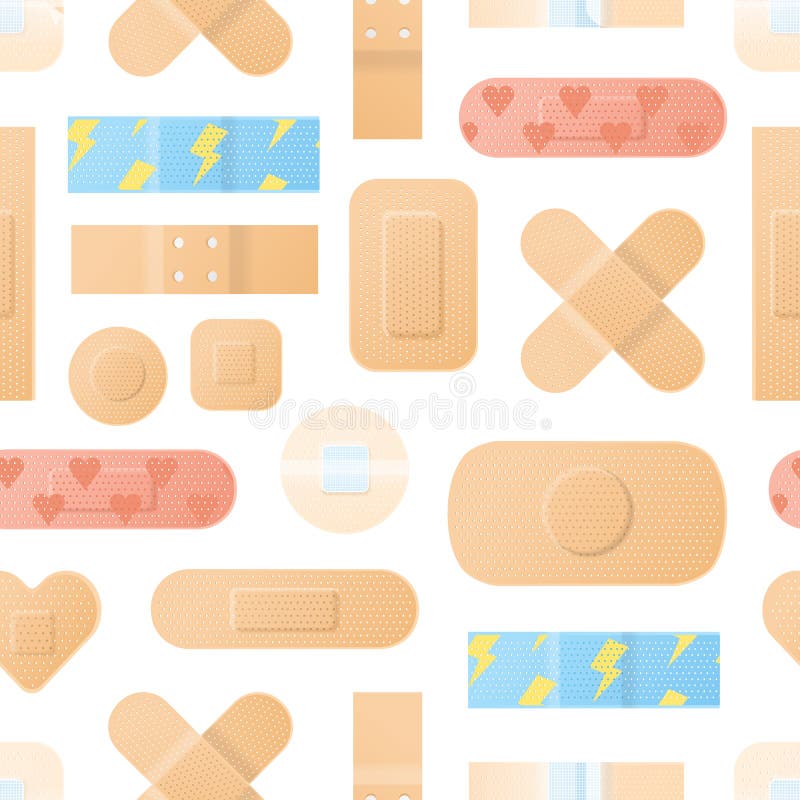 Bandaid Seamless Stock Illustrations – 106 Bandaid Seamless Stock ...
