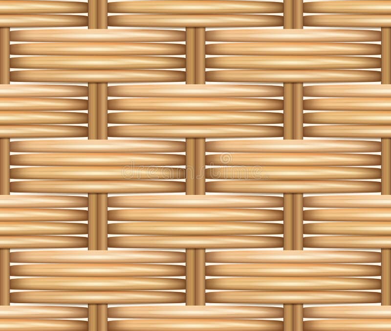 Seamless Pattern Realistic Texture of Woven Rattan. Stock Illustration ...