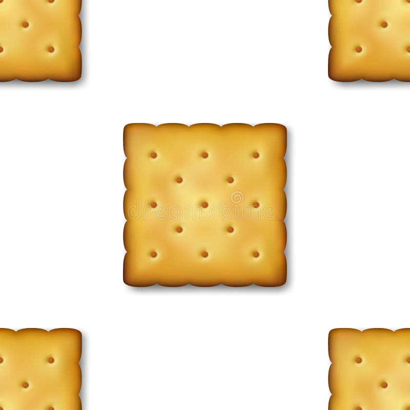 Seamless Pattern with Realistic Vector 3d Square Delicious Cookies ...