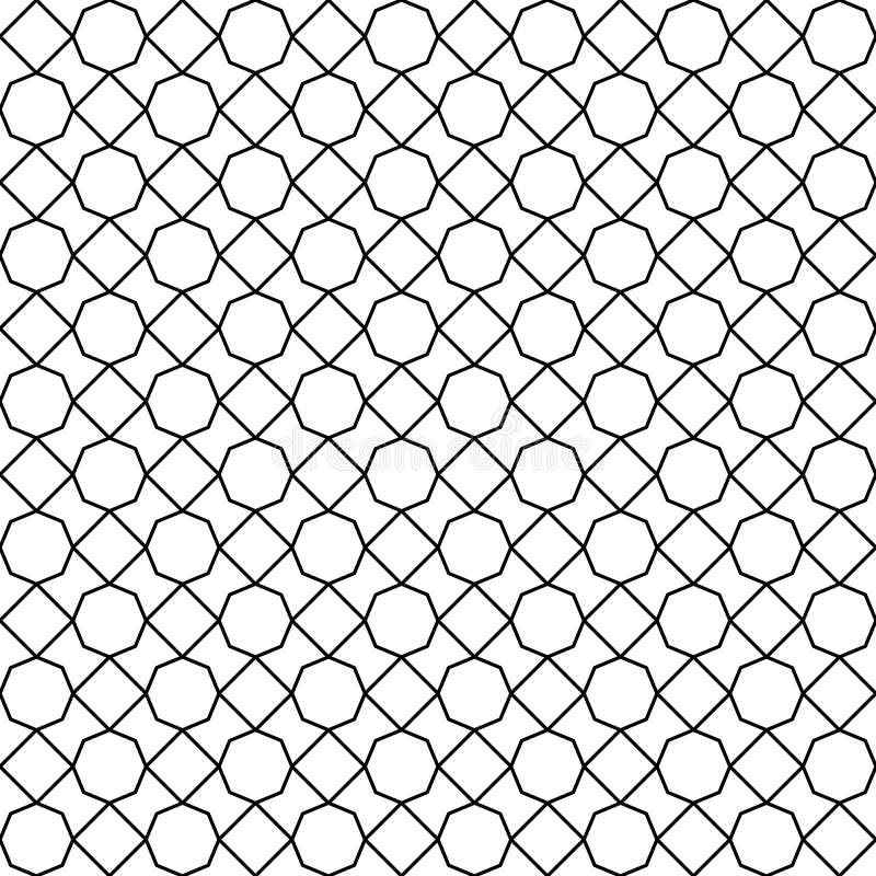 Seamless Pattern Rectangle and Polygon Shape Outline Style, Vector ...