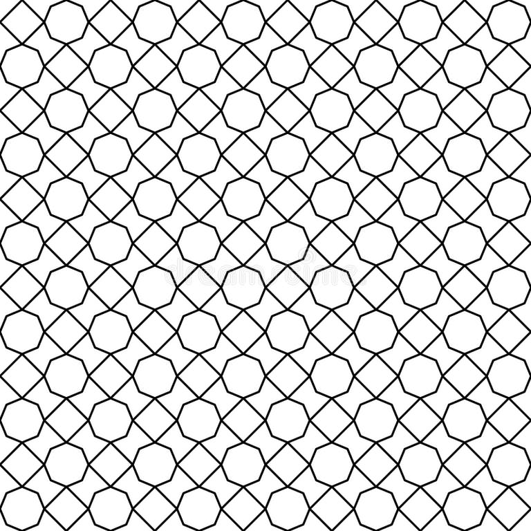 Seamless Pattern Rectangle and Polygon Shape Outline Style, Vector ...