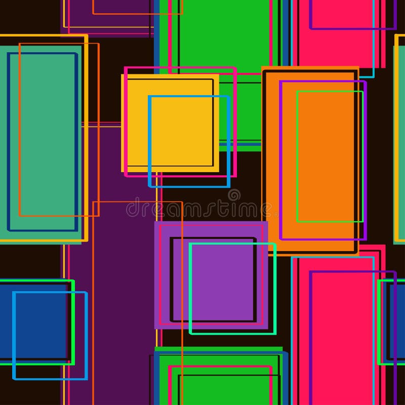 Retro Colorful Squares (Vector Stock Vector - Illustration of style ...