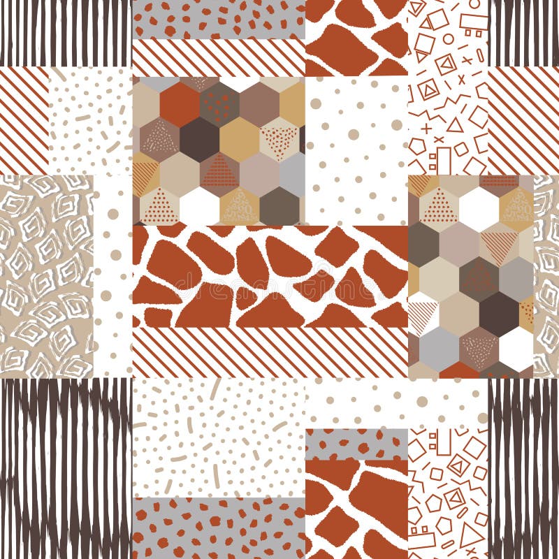 Patchwork seamless texture stock vector. Illustration of modern - 141849903