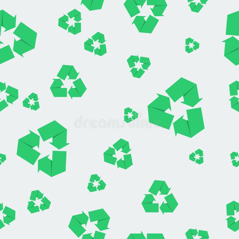 Seamless Pattern with Recycle Icon Stock Illustration - Illustration of ...
