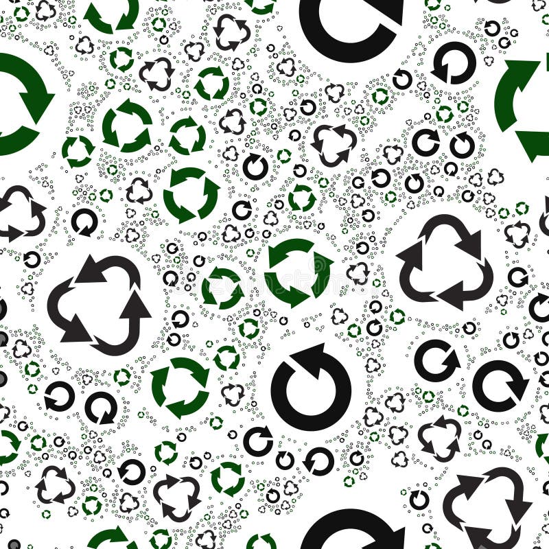 Seamless Pattern with Recycle Symbols. Stock Vector - Illustration of ...