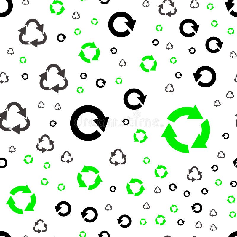 Seamless Pattern with Recycle Symbols. Stock Vector - Illustration of ...