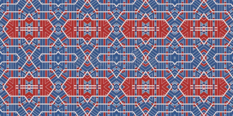 Seamless Pattern of Red and Blue Tiles in Moroccan Style Stock ...