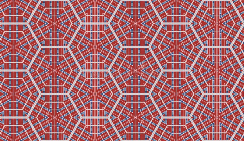 Seamless Pattern of Red and Blue Tiles in Moroccan Style Stock ...
