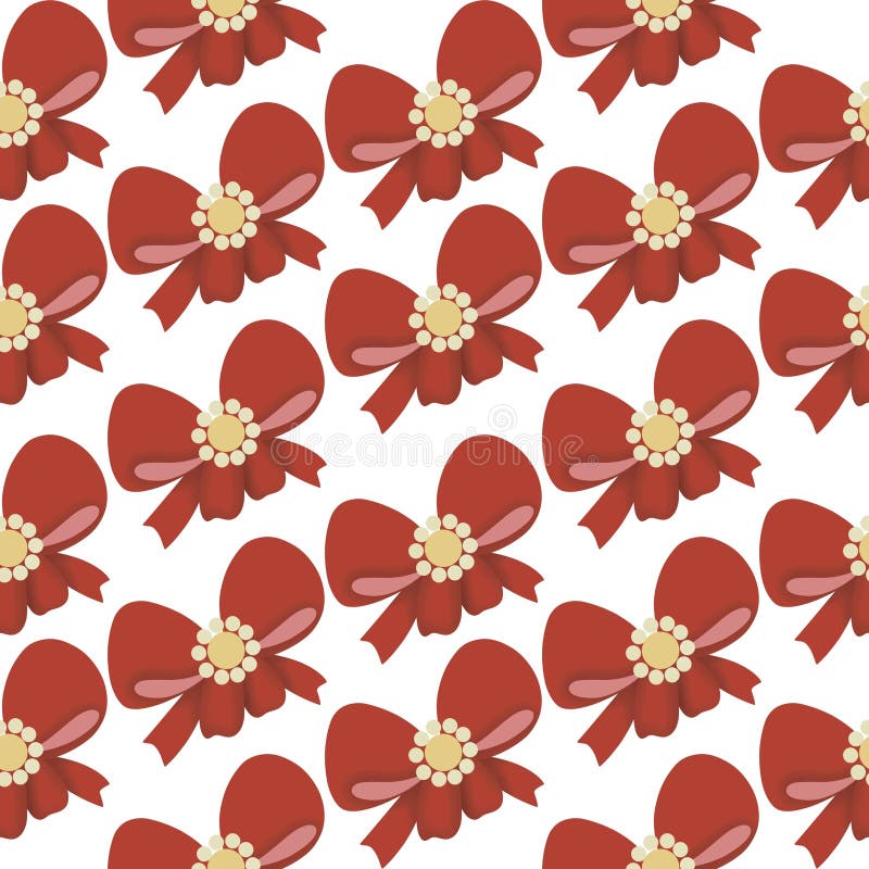 Seamless Pattern with Red Bow Stock Illustration - Illustration of line ...