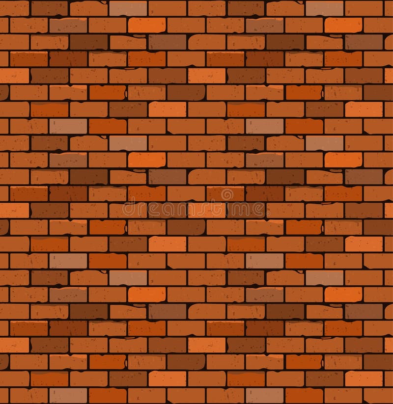 Seamless Pattern of Red Brick with Cracks and Irregularities. Stock ...