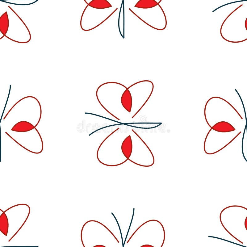 Seamless Pattern with Red Butterfly(texture 7), Modern Stylish Image ...