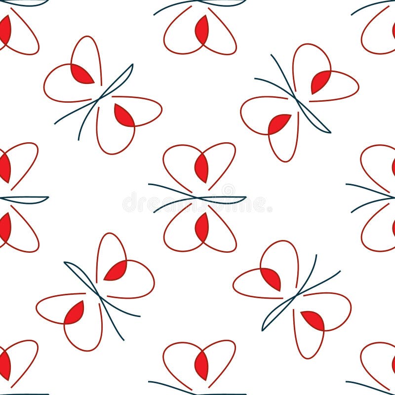 Seamless Pattern with Red Butterfly(texture 8), Modern Stylish Image ...
