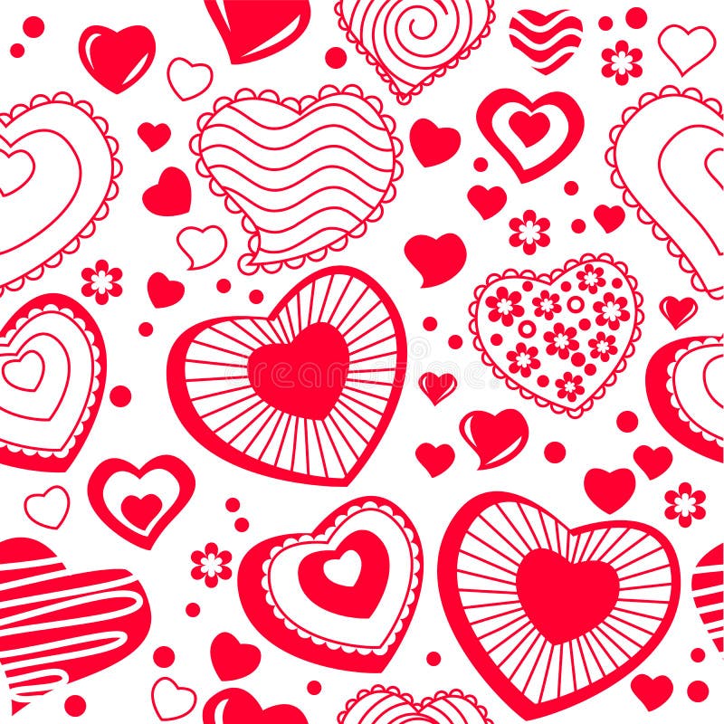 Seamless Pattern with Colorful Hearts Stock Vector - Illustration of ...