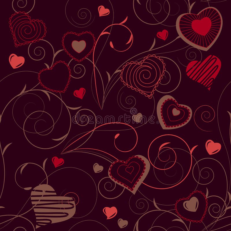 Seamless Pattern with Red Contour Shapes Stock Vector - Illustration of ...