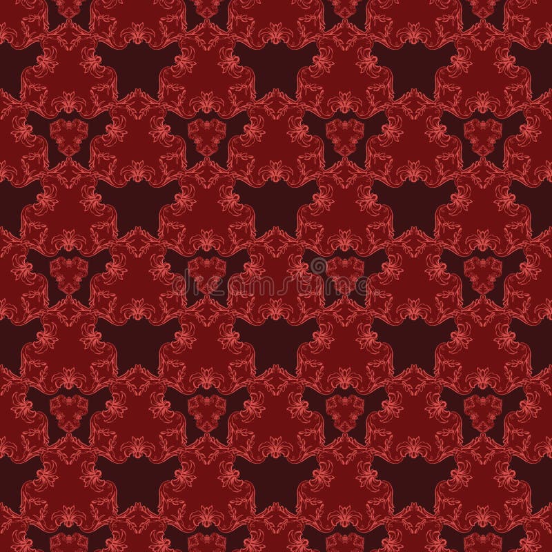 Seamless Pattern with Red Damask Ornament.Vector Illustration Stock ...