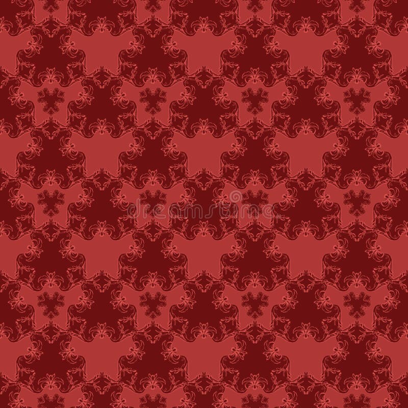 Seamless Pattern with Red Damask Ornament.Vector Illustration Stock ...
