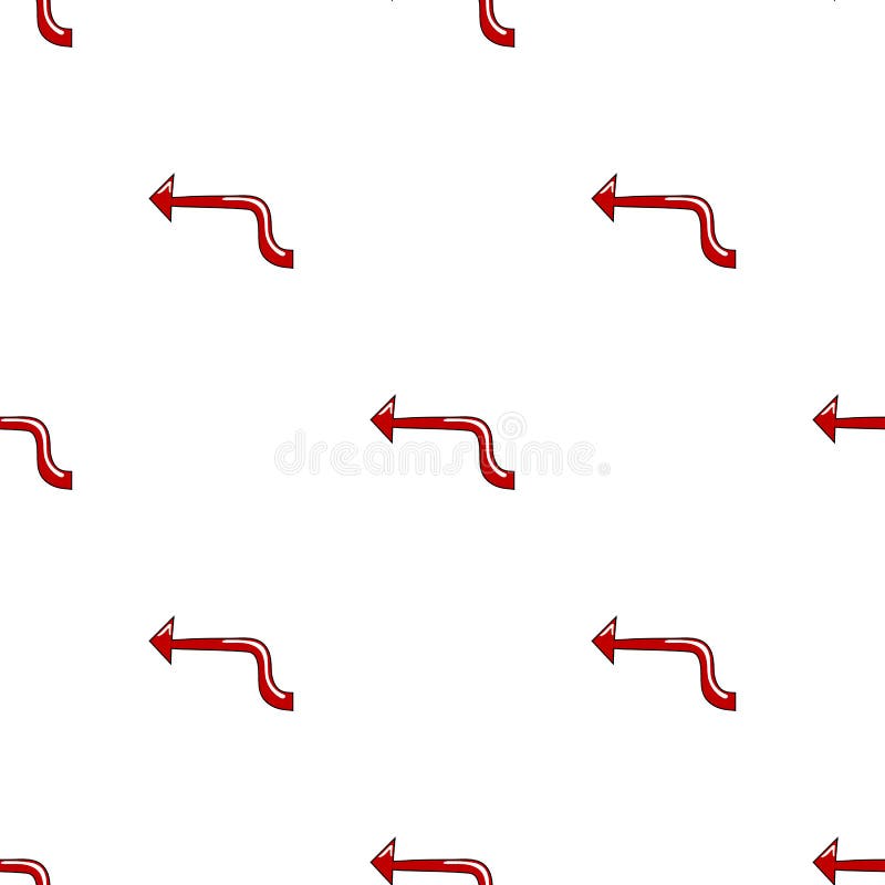 Seamless Pattern with Red Devil Tails Isolated on White Background ...