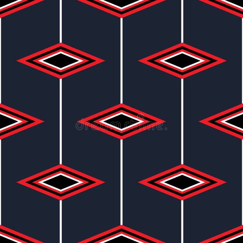 Seamless Pattern with Red Diamonds on a Blue Background. Stock Vector ...