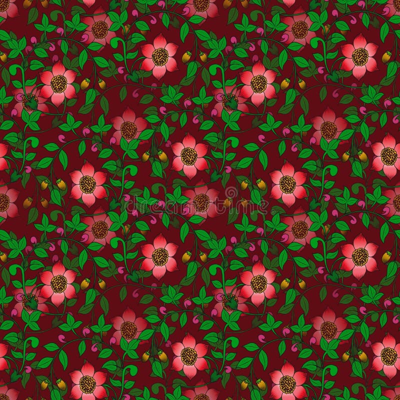 Flower Pattern with Gradient Effect Stock Illustration - Illustration ...