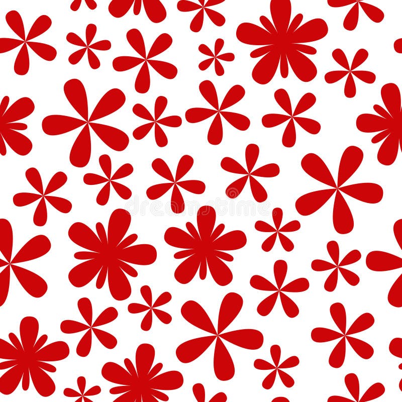 Seamless Pattern with Red Flowers Stock Vector - Illustration of ...