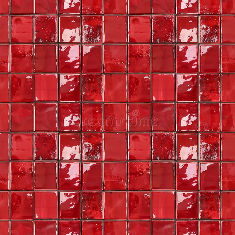 Seamless Pattern of Red Glossy Ceramic Tile Texture. Stock Illustration ...