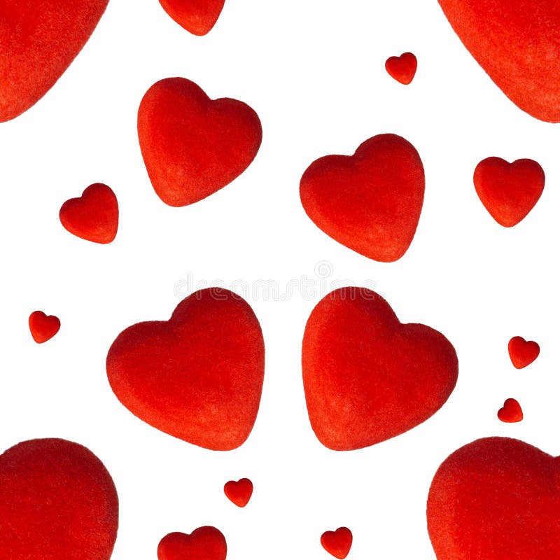 Seamless Pattern of Red Hearts on a White Background Stock Photo ...