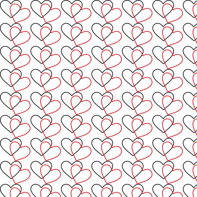Minimalist Seamless Red Hearts Pattern on White Background Stock Vector ...