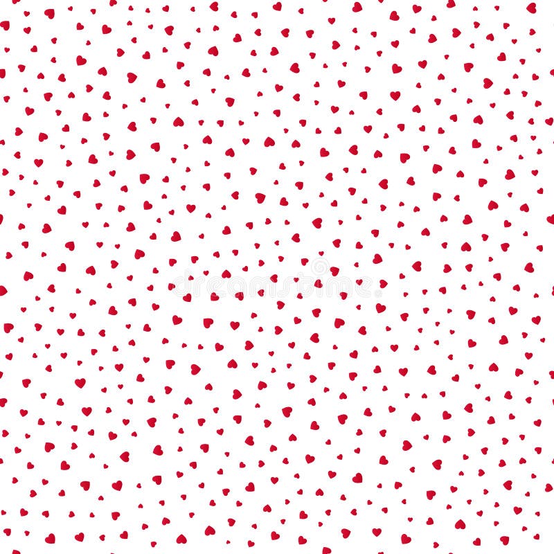 Seamless Pattern With Red Hearts On White Background. Vector ...